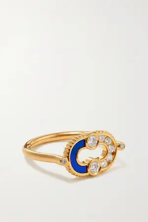 VILTIER Magnetic 18-karat Lapis Lazuli And Diamond Ring - Gold