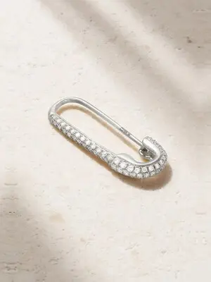 ANITA KO Safety Pin Single Earring - Silver