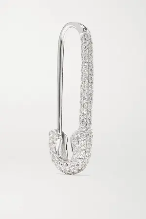 ANITA KO Anita Ko Safety Pin Single Earring White Gold