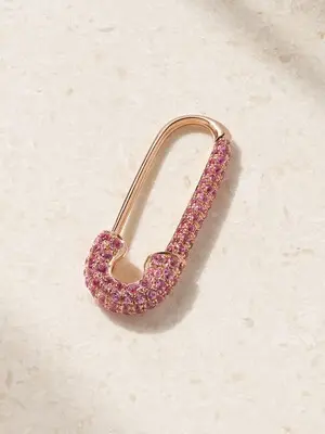 ANITA KO Safety Pin 18-karat Sapphire Earring - Gold