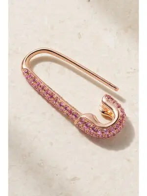 ANITA KO Safety Pin 18-karat Sapphire Earring - Gold