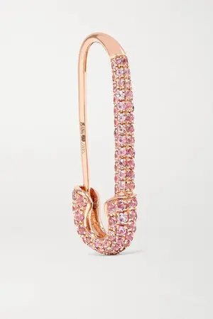 ANITA KO Anita Ko Safety Pin 18-karat Rose Gold Sapphire Earring Rose Gold