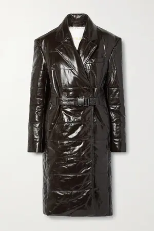 Remain Birger Christensen Gia Quilted Patent-leather Coat