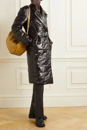 Remain Birger Christensen Gia Quilted Patent-leather Coat