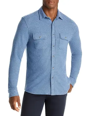 Faherty Brand Legend Textured Shirt Glacier Blue Twill