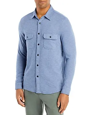 Faherty Brand Legend Textured Shirt Washed Blue Twill