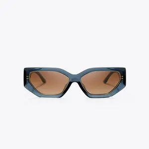 Tory Burch Kira Geometric Sunglasses - Transparent Blue