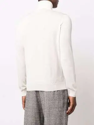 DELL'OGLIO Roll-neck Merino Jumper - White