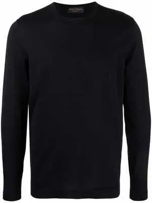 DELL'OGLIO Crew-neck Merino Jumper - Blue