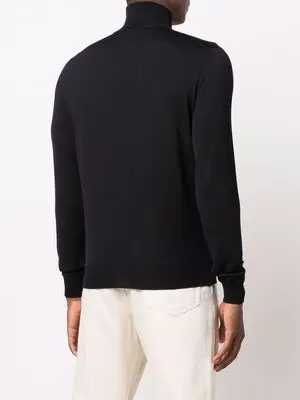 DELL'OGLIO Roll-neck Merino Jumper - Blue