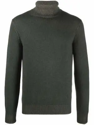 DELL'OGLIO Rib-trimmed Jumper - Green