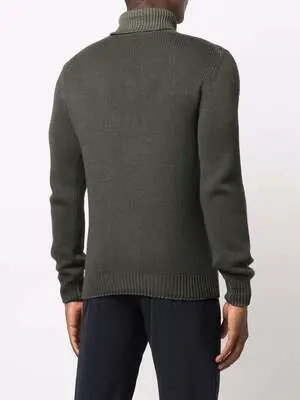 DELL'OGLIO Rib-trimmed Jumper - Green
