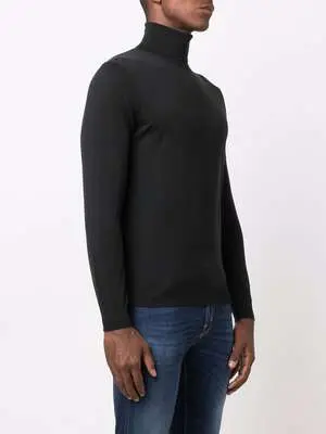 DELL'OGLIO Merino Roll-neck Jumper - Black