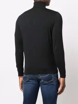 DELL'OGLIO Merino Roll-neck Jumper - Black