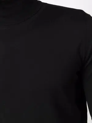 DELL'OGLIO Roll-neck Merino Jumper - Black
