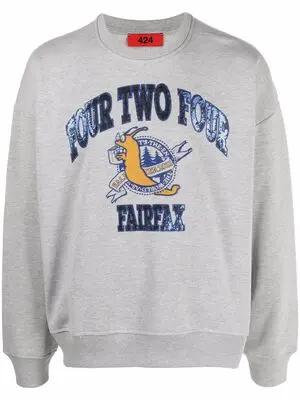 424 Embroidered Varsity-style Sweatshirt