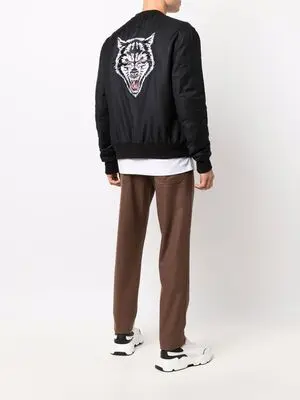 BILLIONAIRE Wolf-print Bomber Jacket