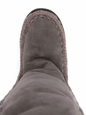 Mou Logo-patch Sheepskin Boots - Grey