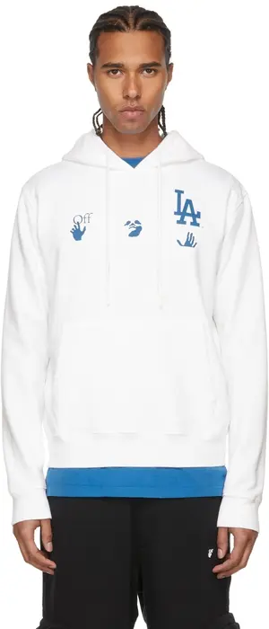 Off-White Off-White White MLB Edition LA Dodgers Hoodie - Cream/blue
