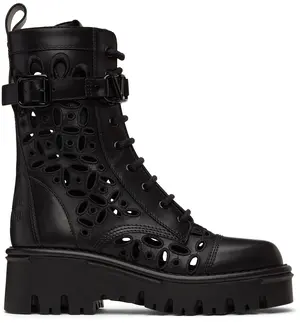 Valentino Garavani Valentino Garavani Black 08 San Gallo Edition Atelier Combat Boots - 0no Black/black