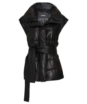 Mackage Zerina Leather Puffer Vest - Black