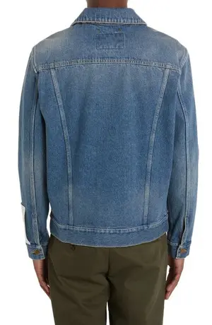 GOLDEN GOOSE Logo Patch Denim Jacket - Medium Blue