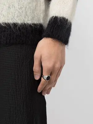 Tom Wood Oval Onyx Signet Ring - Black