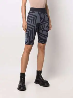 Alexander McQueen Abstract Print Stretch Shorts - Black
