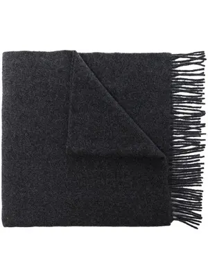 TOTÊME Fringed-edge Wool Scarf - Grey