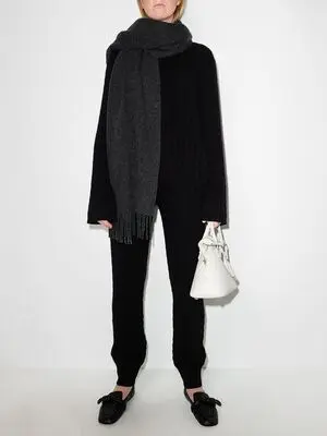 TOTEME Fringed-edge Wool Scarf - Grey