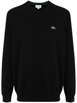 Lacoste Crocodile-embroidered Cotton Sweatshirt - Black