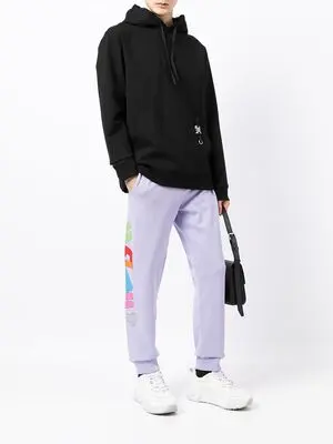 Helmut Lang 3d Logo Cotton Track Pants - Purple