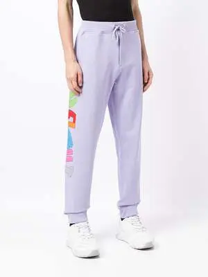 Helmut Lang 3d Logo Cotton Track Pants - Purple