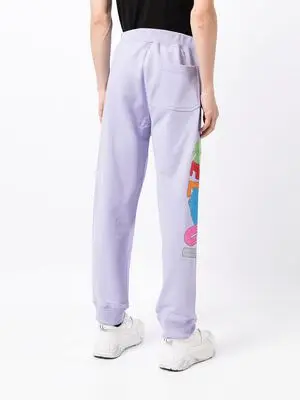 Helmut Lang 3d Logo Cotton Track Pants - Purple