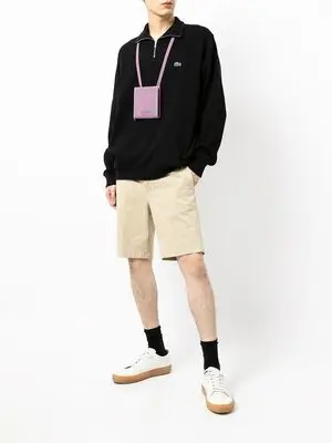 Lacoste Crocodile-embroidered Cotton Sweatshirt - Black
