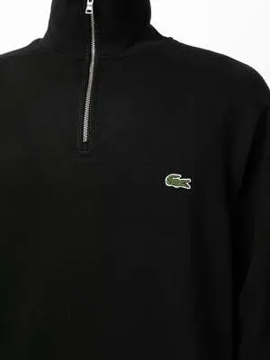 Lacoste Crocodile-embroidered Cotton Sweatshirt - Black