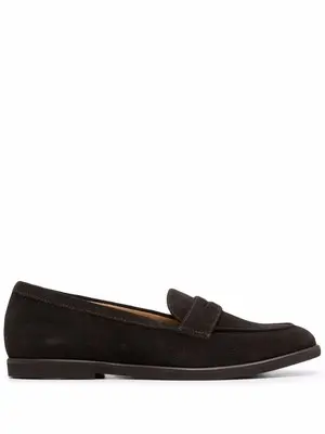 SCAROSSO Monica Leather Loafers - Brown