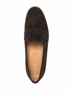 SCAROSSO Monica Leather Loafers - Brown