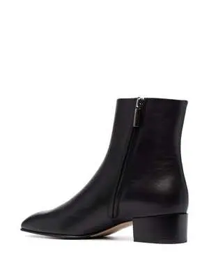 SCAROSSO Ambra Leather Ankle Boots - Black