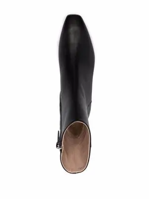 SCAROSSO Ambra Leather Ankle Boots - Black