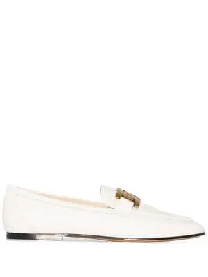TOD'S Kate Leather Loafers - White