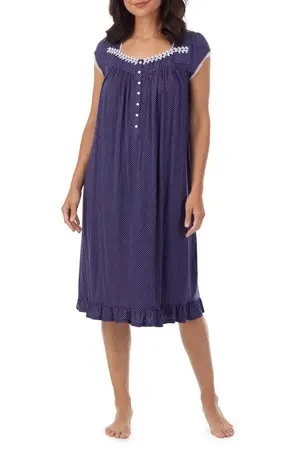 Eileen West Waltz Cap Sleeve Nightgown Indigo