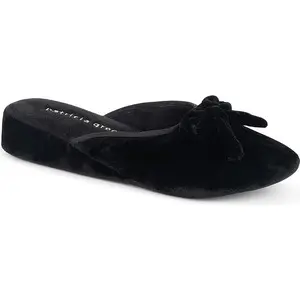PATRICIA GREEN Velvet Bow Wedge Slipper