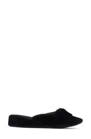 PATRICIA GREEN Velvet Bow Wedge Slipper