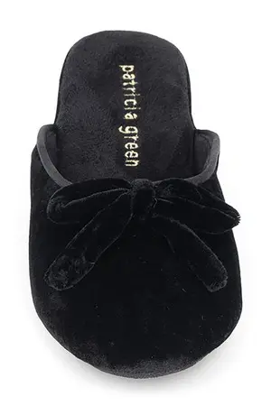 PATRICIA GREEN Velvet Bow Wedge Slipper
