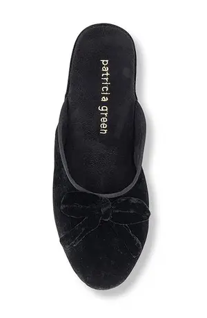 PATRICIA GREEN Velvet Bow Wedge Slipper
