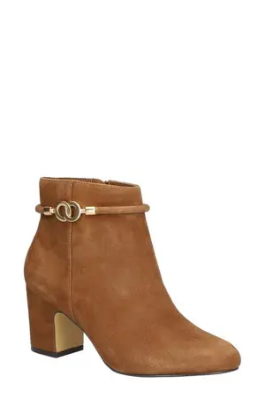 BELLA VITA Diaz Bootie Cognac Suede Leather