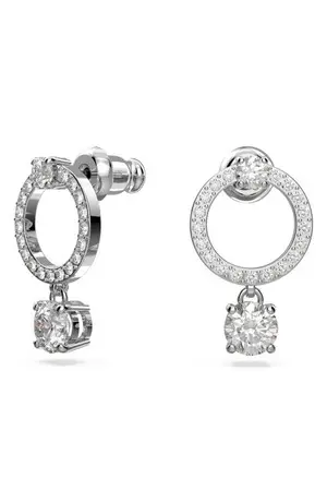 SWAROVSKI Constella Crystal Circle Stud Earrings - Silver/clear Crystal