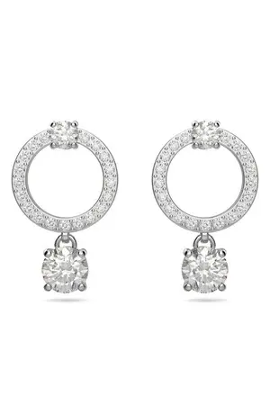 SWAROVSKI Constella Crystal Circle Stud Earrings - Silver/clear Crystal