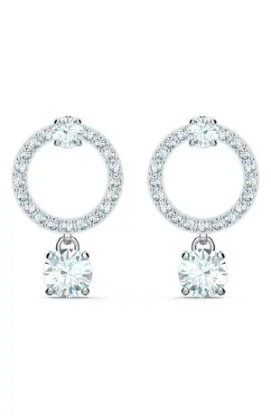 SWAROVSKI Constella Crystal Circle Stud Earrings White